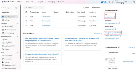ハブを使用した管理、共同作業、整理 azure ai foundry microsoft learn
