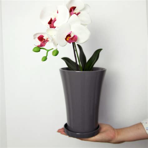 Горщик керамічний для квітів Дзвіночок 1 2 л Сірий Rezon P131 купити онлайн на Rozetka