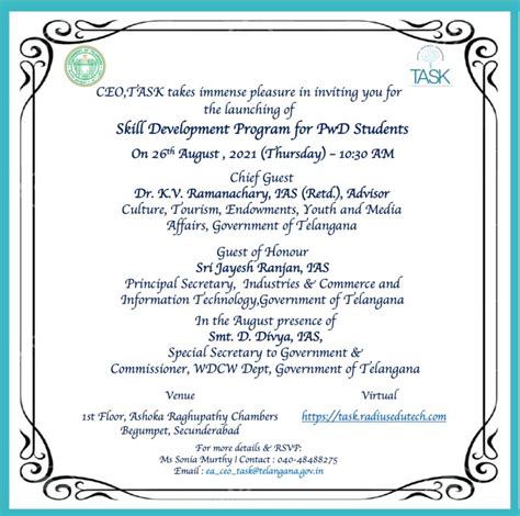 Telangana Academy For Skill And Knowledge On Linkedin Skilldevelopment Program Launching