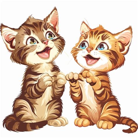 A Cartoon Picture Of Two Cats And One Has A Cat On It Premium Ai