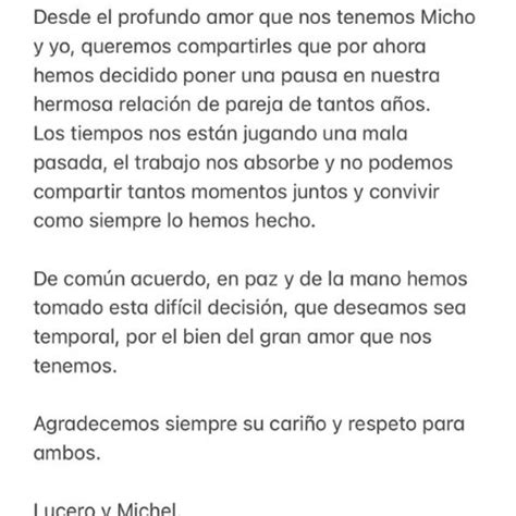 Lucero Y Michel Kuri Anunciaron Su Separación Infobae
