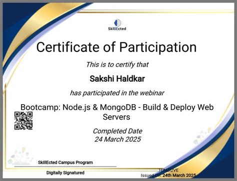 Backenddevelopment Nodejs Mongodb Skillected Sakshi Haldkar