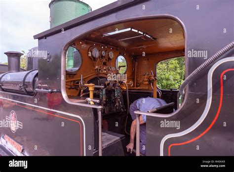 Looking In The Cab Of O2 Class Steam Engine W24 Calbourne At Isle Of Wight Steam Railway
