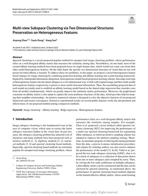 multi view subspace clustering via two dimensional structures