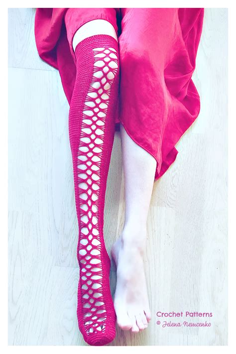 Knee High Socks Crochet Patterns Womens Stockings Diy Magazine