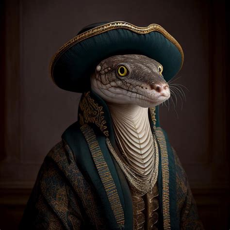 Premium Ai Image A Lizard With A Hat And A Hat Is Wearing A Blue And