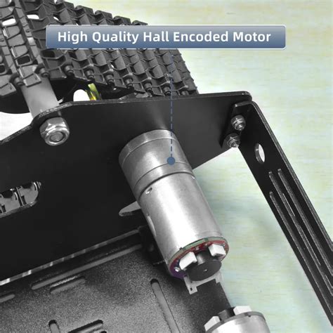 Tank Car Chassis With Motor Shock Absorbing Robot Chassis Full Metal