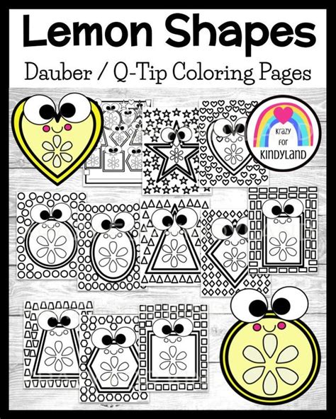Lemon Shape Coloring Pages Summer Picnic Lemonade Stand Q Tip Dotter