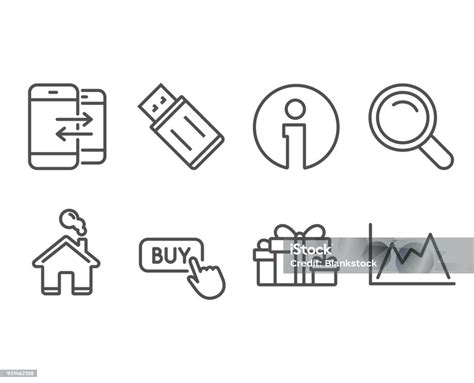 검색 Usb 플래시 및 전화 통신 아이콘입니다 휴일 선물 구매 버튼 및 다이어그램 표시 Usb 메모리에 대한 스톡 벡터 아트 및 기타 이미지 Istock