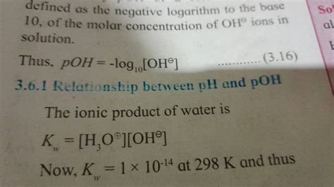 Defined As The Negative Logarithm To The Base 10 Of The Molar Concentra