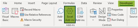 Developer Tab In Excel How To Add Enable Show Move Hide