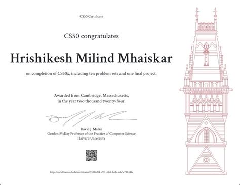 Hrishikesh Mhaiskar On Linkedin Computerscience Harvarduniversity Cs50x Programming
