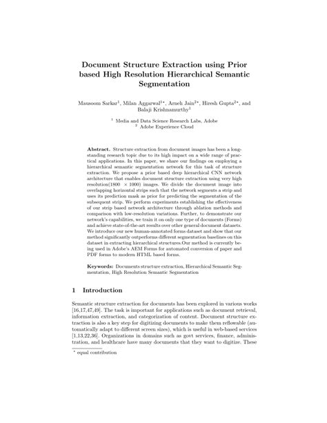 Pdf Document Structure Extraction Using Prior Based High Resolution Hierarchical Semantic