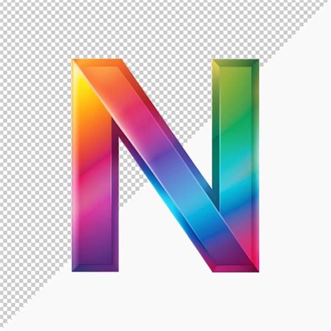 Gradient Alphabet Letter N Premium Ai Generated Psd