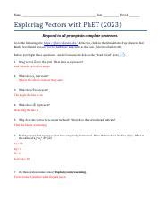 Exploring Vectors With PhET Understanding Vector Addition And Course Hero