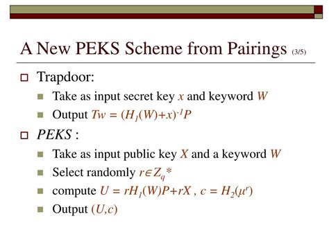 Ppt New Efficient Searchable Encryption Schemes From Bilinear Pairings Powerpoint Presentation