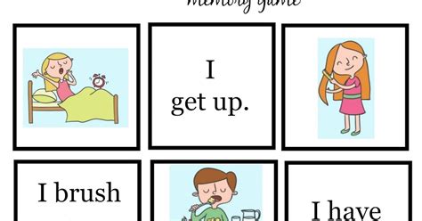 funglish my daily routine memory game