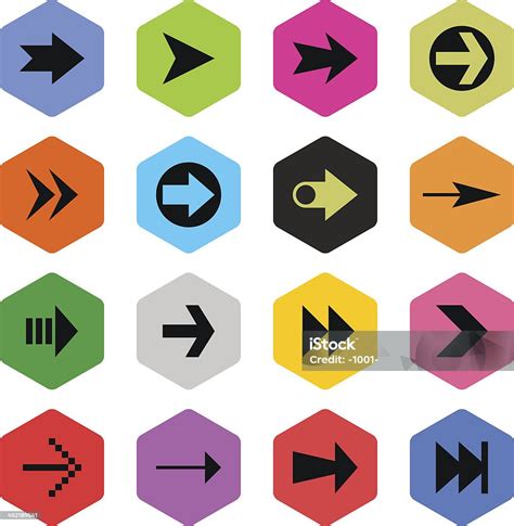 화살표 간단한 아이콘크기 백색과 육각형 버튼 평편 무색 스타일 갈색에 대한 스톡 벡터 아트 및 기타 이미지 갈색 검은색 고체 Istock