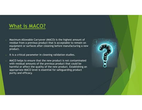 Maco Calculation For Cleaning Validationpdf