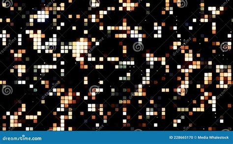 Abstract Retro Gaming Background With Blinking Pixels Seamless Loop Motion Schematic Running