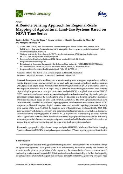 Pdf A Remote Sensing Approach For Regional Scale Mapping Of