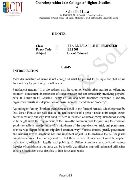 E Notes Unit 4 Ipc Pdf Crimes Crime And Violence