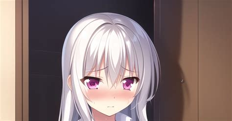Ai [ai]銀髪少女 裸yシャツ（ピンクリボンパンティ） 銀髪少女オンリーのイラスト Pixiv