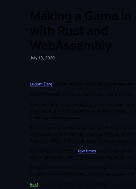 making a game in 48 hours with rust and webassembly r rust