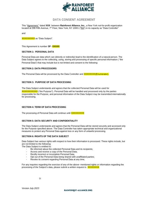 Data Collection Consent Form Draft Pdf