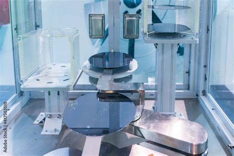 silicon wafers and microcircuits with automation system control application on automate robot