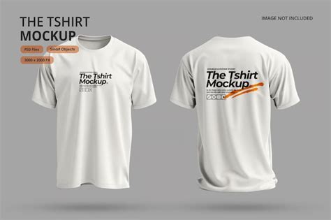 Мокет белой футболки передний и задний вид Премиум Psd