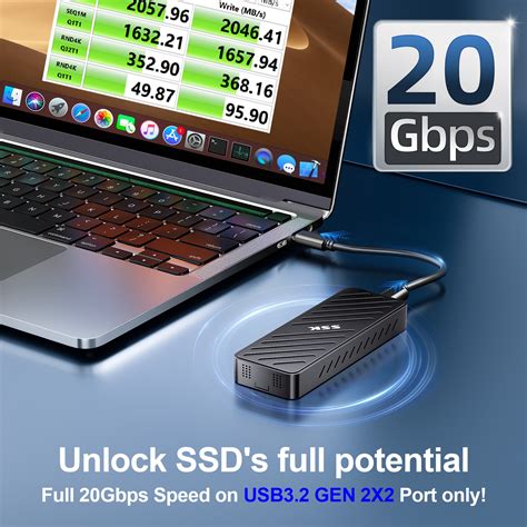 SSK Aluminum NVME SSD Enclosure 20Gbps PCIE M 2 Enclosure SSD Case NVME SSD Adapter 2280 2260