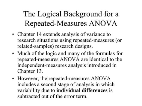 Ppt Chapter 14 Repeated Measures Analysis Of Variance Powerpoint Presentation Id 5434532