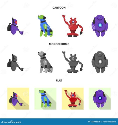 Vector Design Of Robot And Factory Symbol Collection Of Robot And Space Stock Symbol For Web