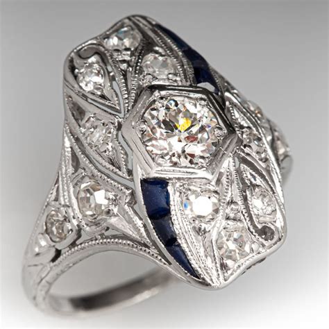 Circa 1920 Art Deco Diamond Ring Platinum