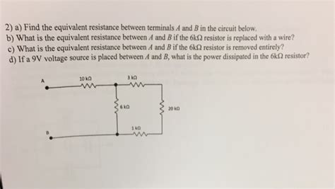 Solved Find The Equivalent Resistance Between Terminals A