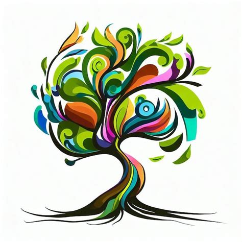 Premium Vector Colourful Tree Clip Art Vector