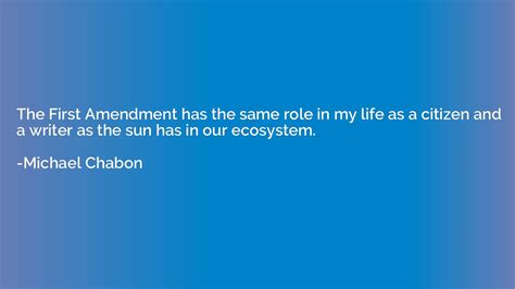 The First Amendment Has The Same Role In My Life As A Citizen Michael