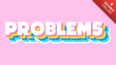 Problems Pink Yellow Green Vintage 3d Text Effect Generator