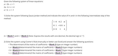 Solved Given The Following System Of Linear Equations A Chegg