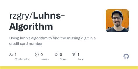 Github Rzgryluhns Algorithm Using Luhns Algorithm To Find The