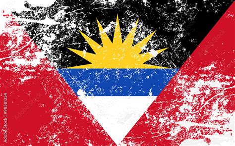 Antigua and Barbuda Grunge Texture Flag Stock-Vektorgrafik | Adobe Stock