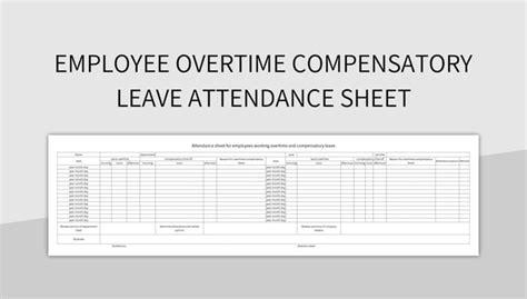 Free Leave Templates For Google Sheets And Microsoft Excel Slidesdocs