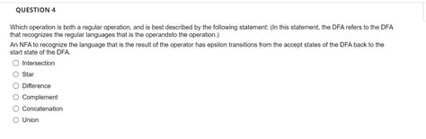 solved which operation is both a regular operation and is