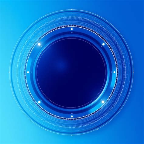 Abstract Blue Digital Circular Interface Premium Ai Generated Image