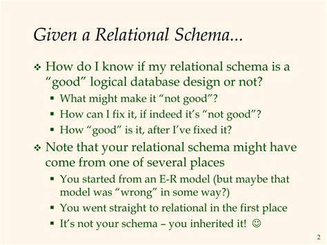Ppt Relational Database Design Theory Evaluating And Refining Schema Designs Powerpoint