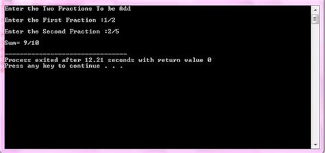 Program To Add Fractions In C