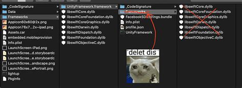 2019 3 validation on upload to store gives unityframework framework