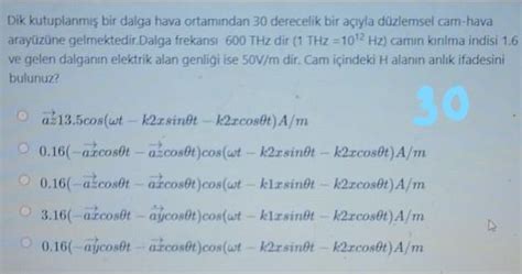 Solved A Perpendicular Polarized Wave Comes From The Air