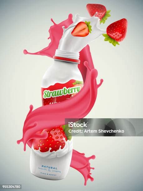 크림 이나 우유 스플래시 순수 벡터 일러스트 레이 션 유제품 및 음료 디자인 고품질 예술에에서 딸기 요구르트 0명에 대한 스톡 벡터 아트 및 기타 이미지 Istock
